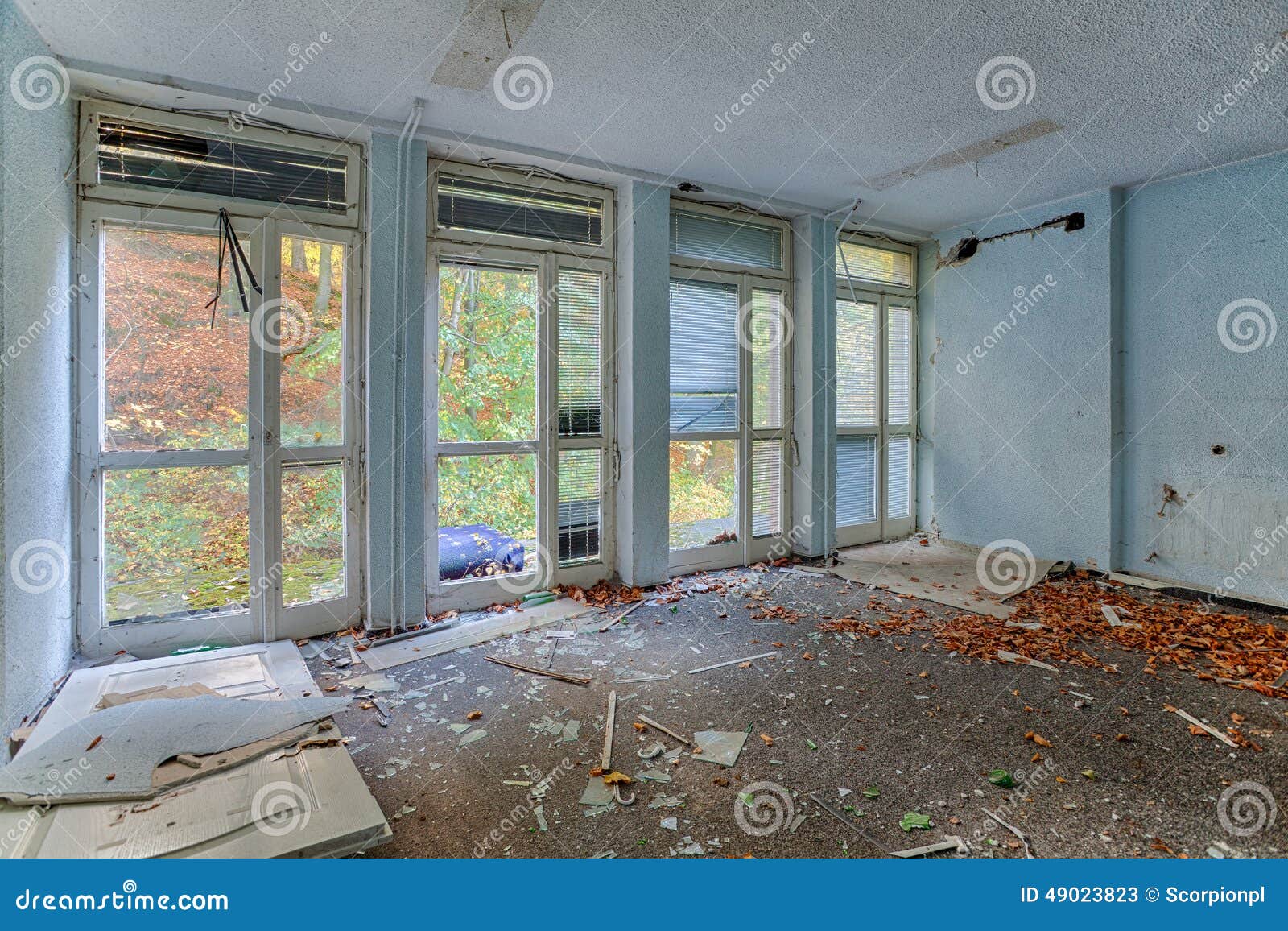 Inside the Destroyed House on the Edge of the Forest Stock Image ...