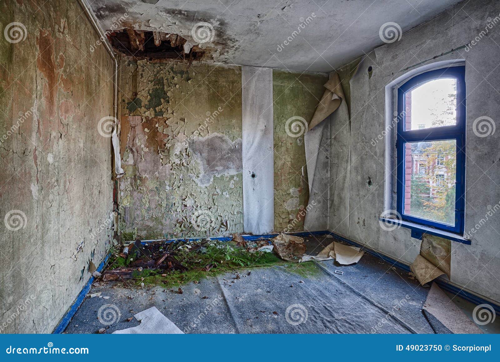 Inside the destroyed house stock photo. Image of ancient - 49023750