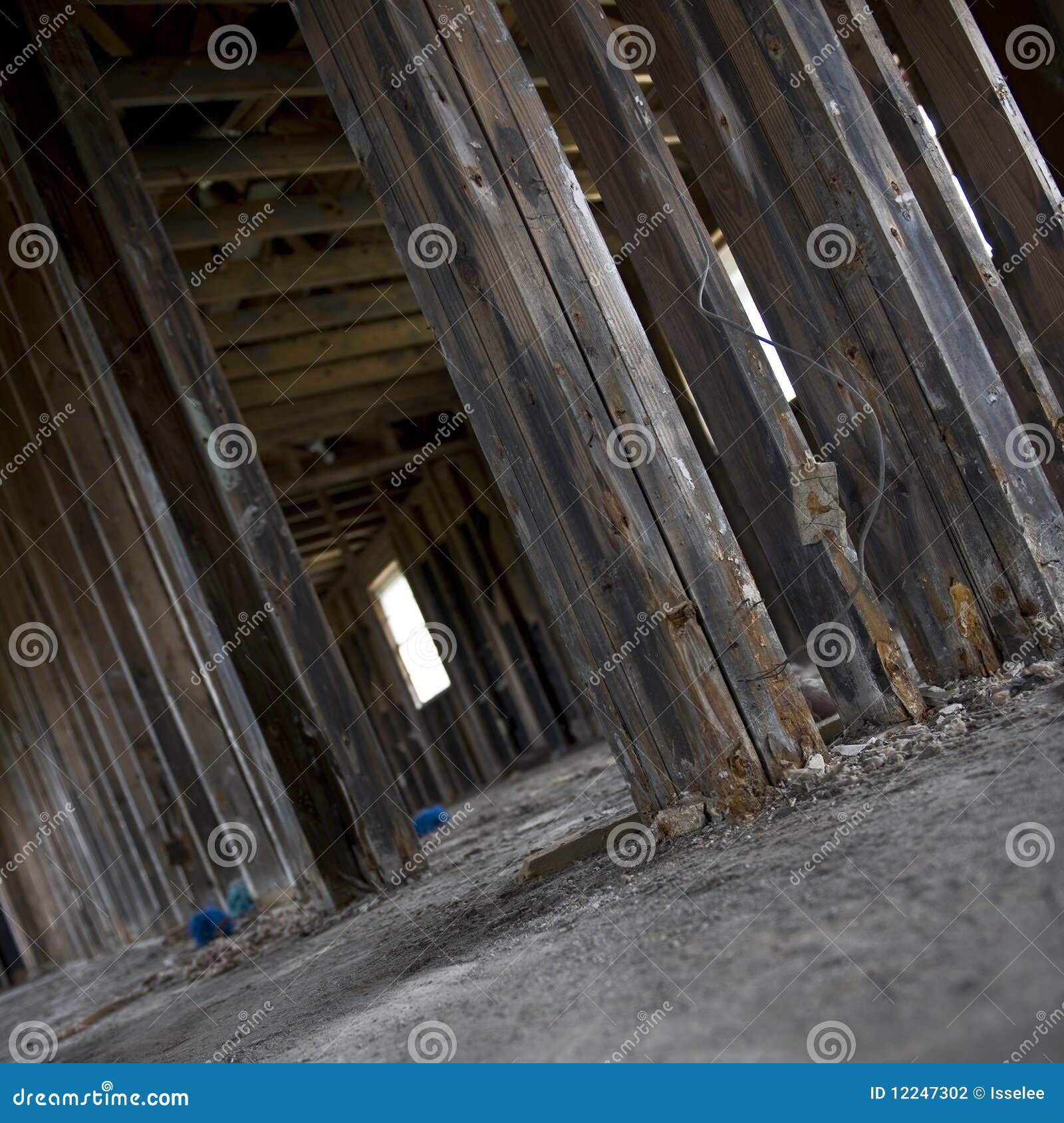 Inside destructed house stock photo. Image of beams, indoors - 12247302