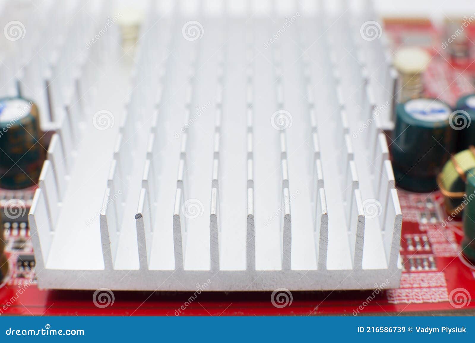 Inside Details of the Personal Computer. Microcircuit, Close Up Stock ...
