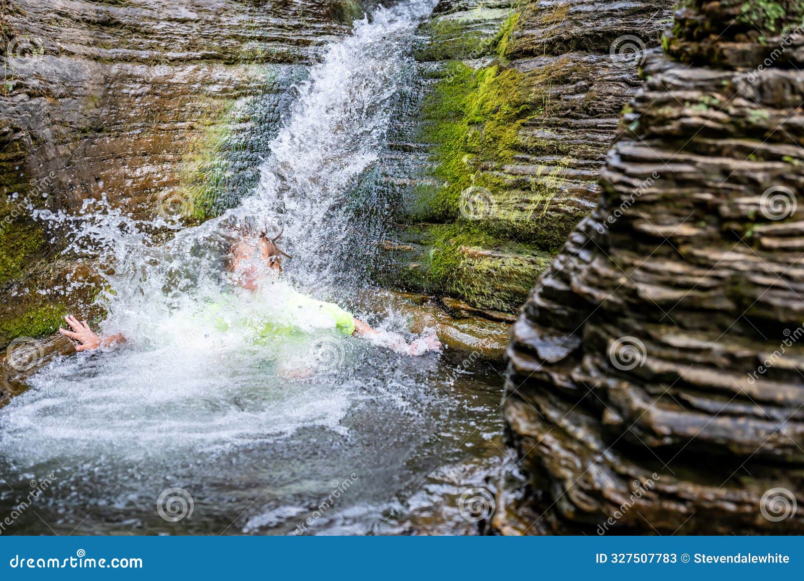 Inside the Devils Bathtub Waterfall and Pool As People Slide in ...