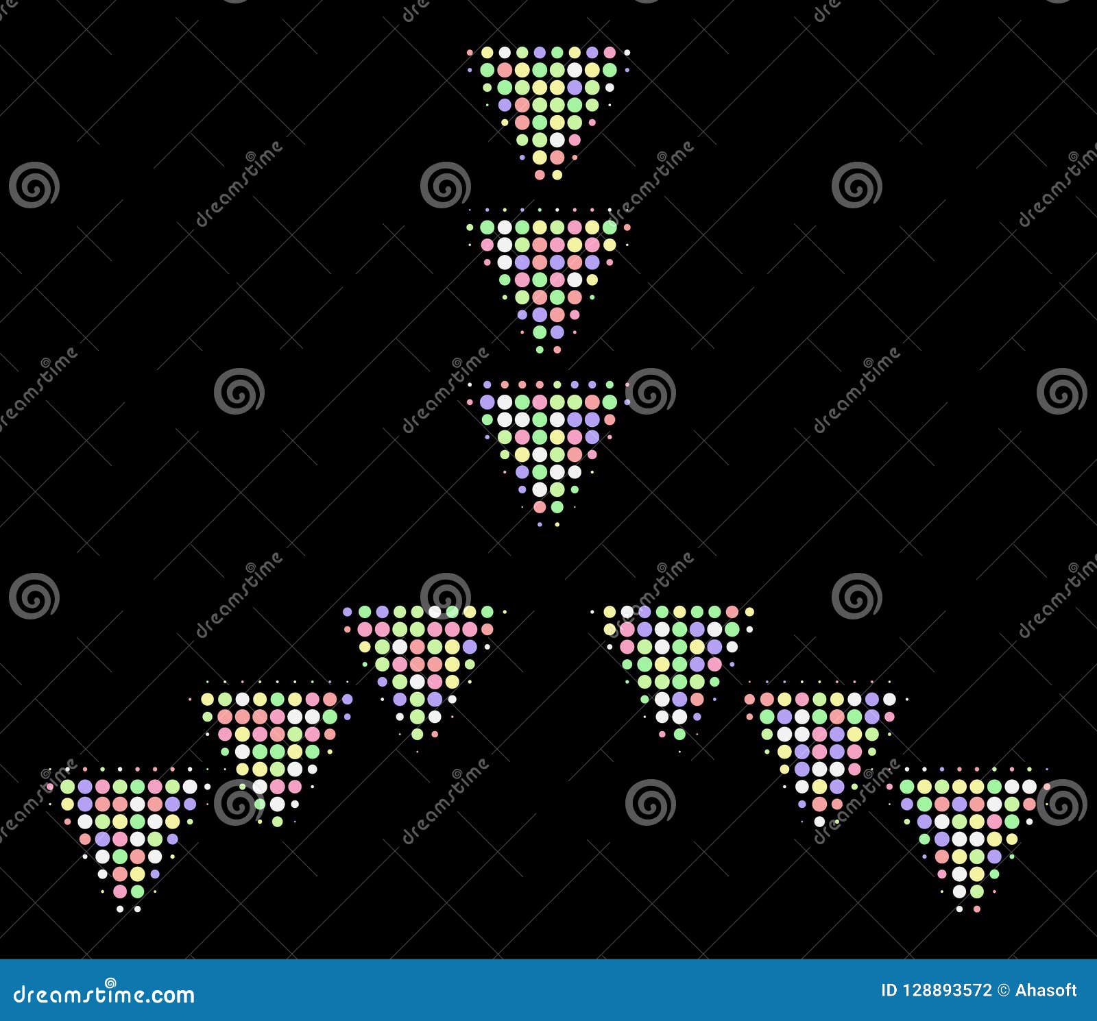 Inside Direction Halftone Collage of Circles Stock Vector ...