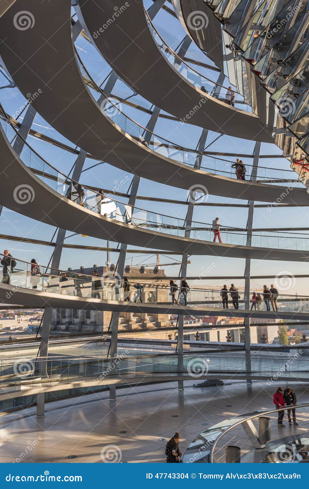 The Inside of the Dome of the Reichstag Building. Editorial Stock Image ...