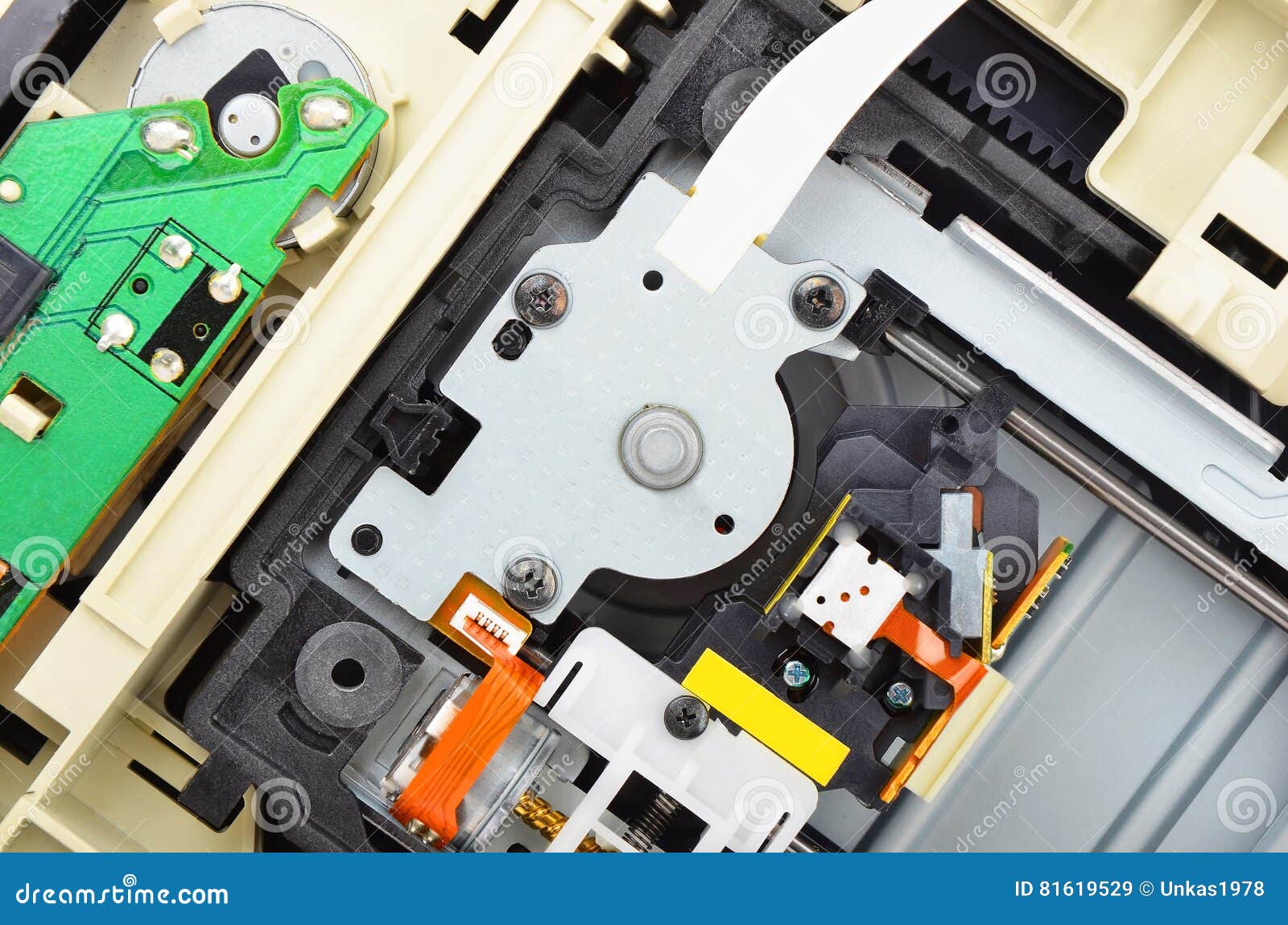 Inside DVD disk drive stock image. Image of device, micro - 81619529