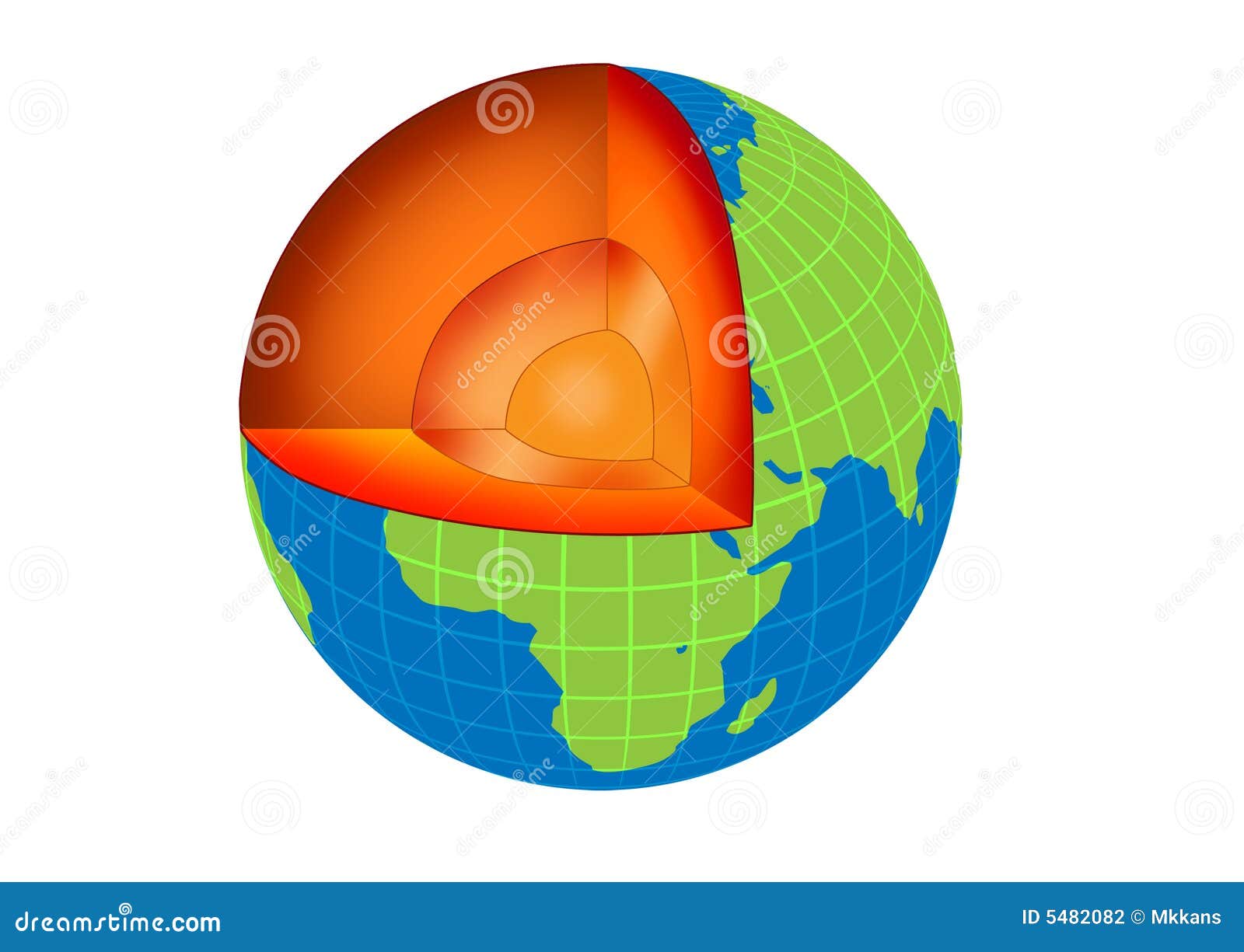 Inside the Earth stock illustration. Illustration of energy - 5482082