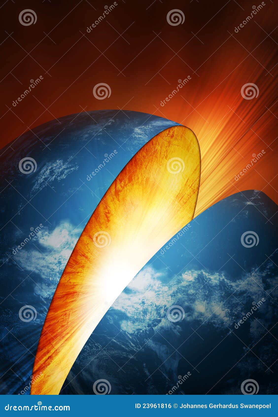 Inside earth explosion stock illustration. Illustration of blue - 23961816