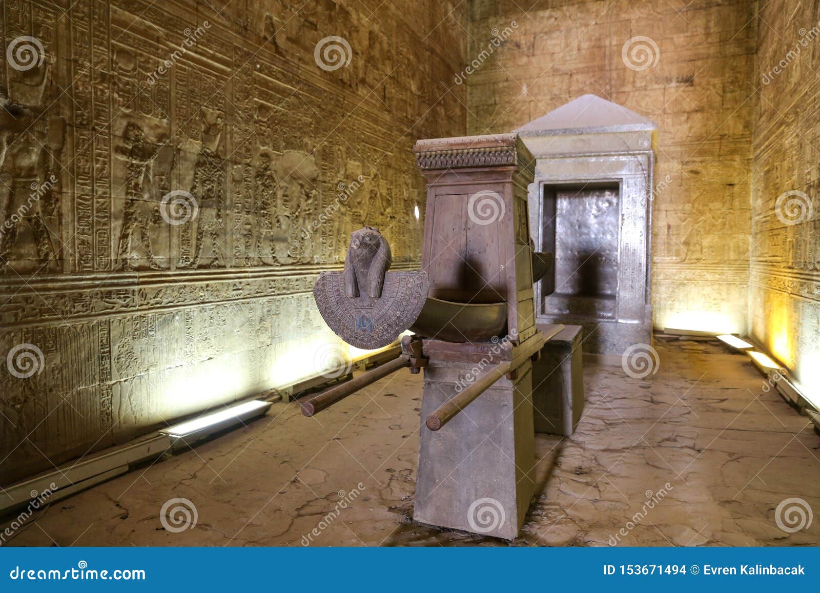 Inside of Edfu Temple in Edfu, Egypt Stock Photo - Image of building ...
