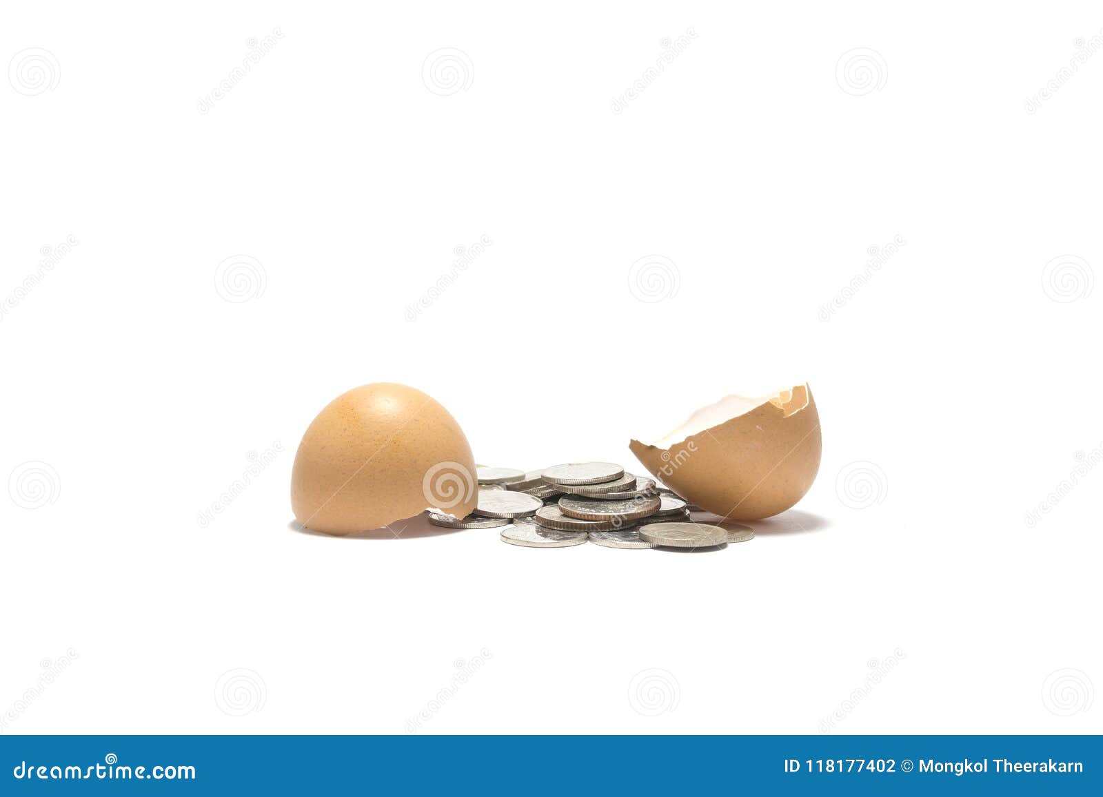 Inside Egg is Money on the White Background Stock Photo - Image of ...