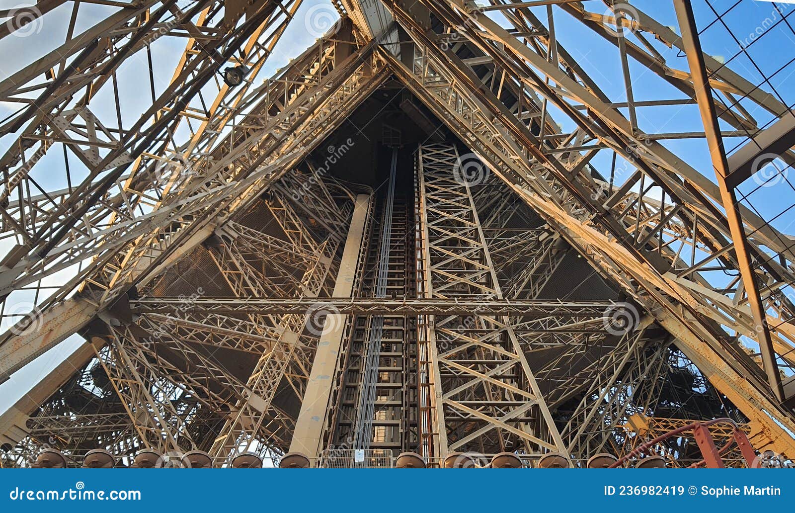 Inside Eiffel Tower stock image. Image of park, architecture - 236982419