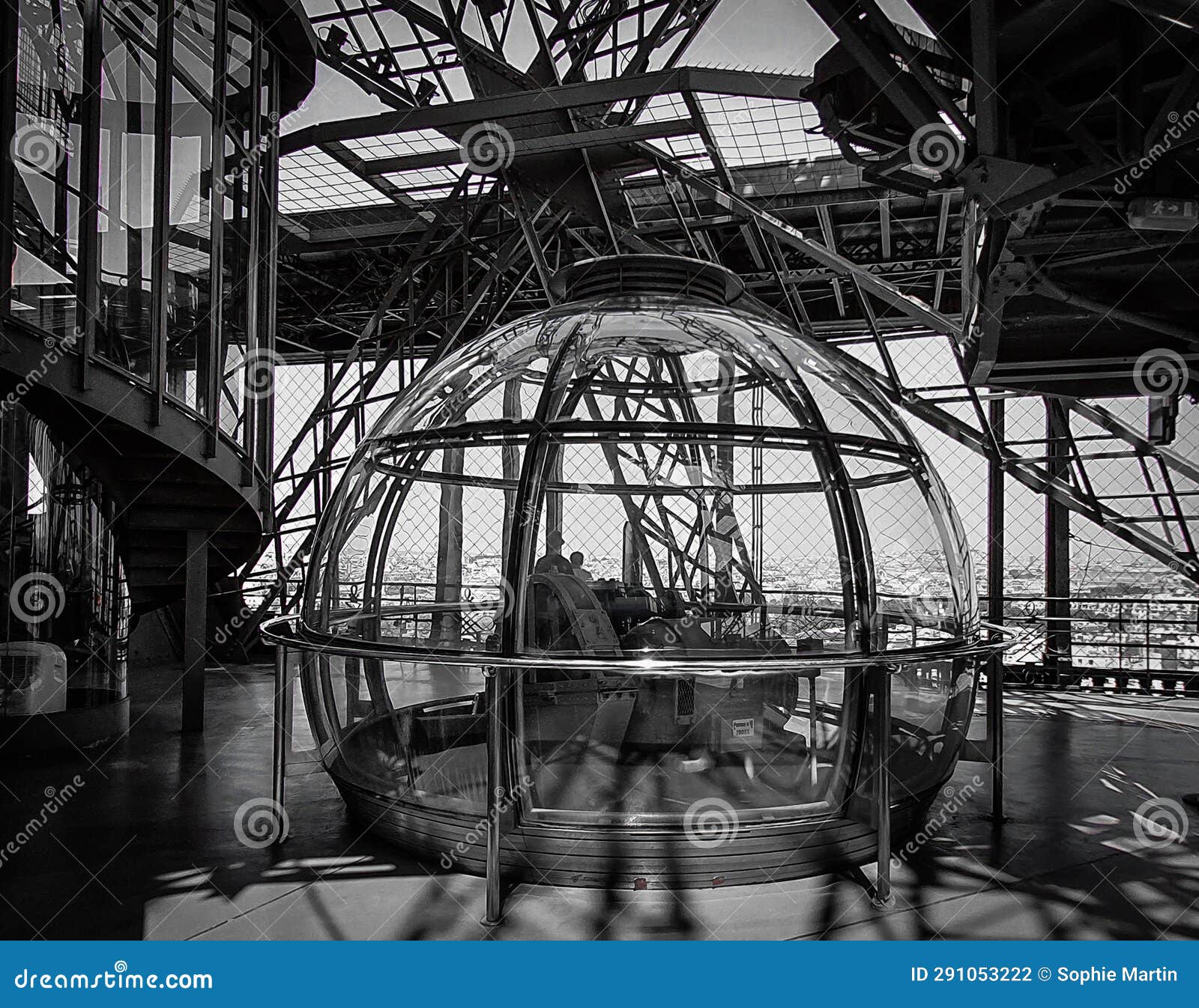 Inside the Eiffel Tower Paris Stock Photo - Image of industry, black ...