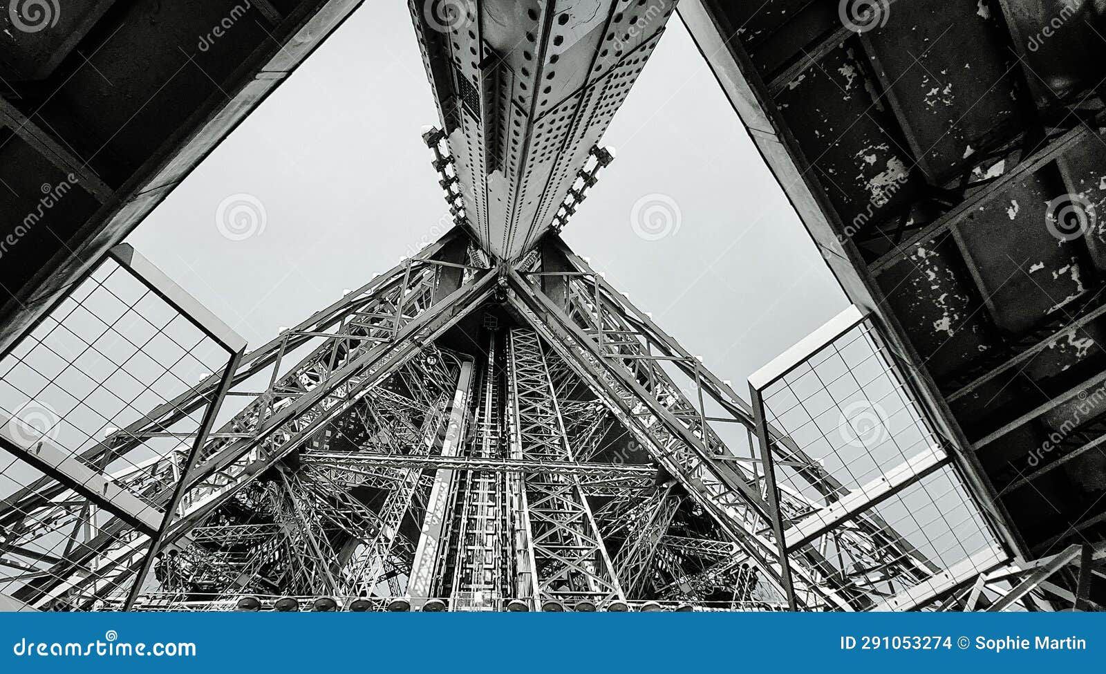 Inside the Eiffel Tower Paris Stock Photo - Image of architecture ...