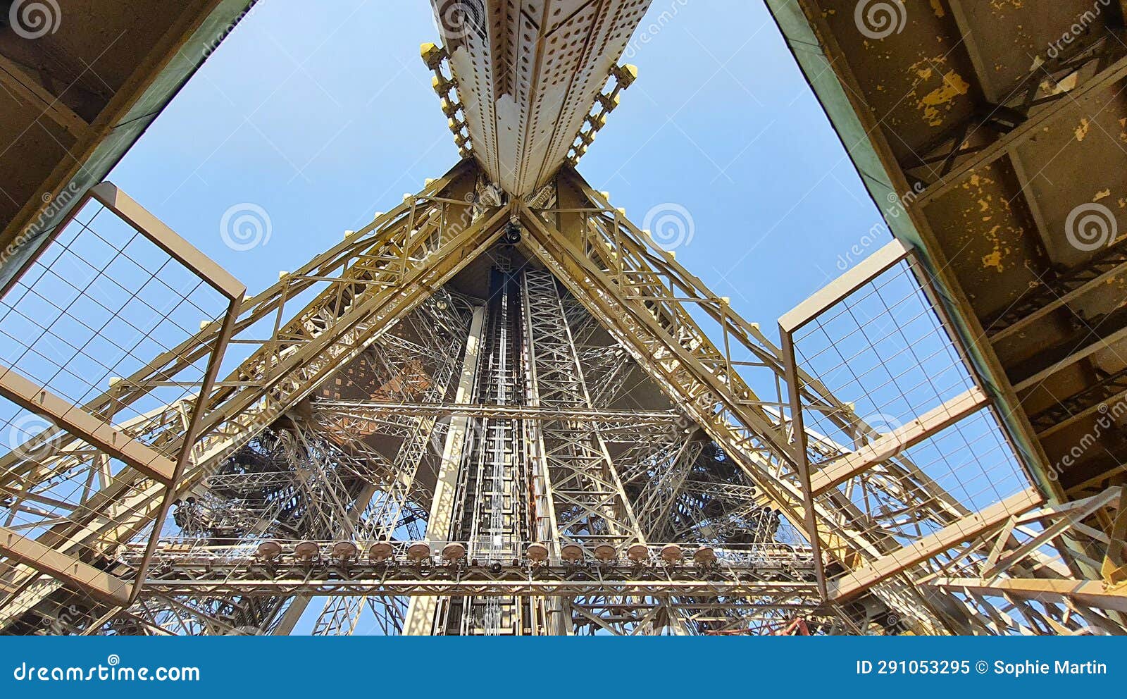 Inside the Eiffel Tower Paris Stock Image - Image of arch, monochrome ...