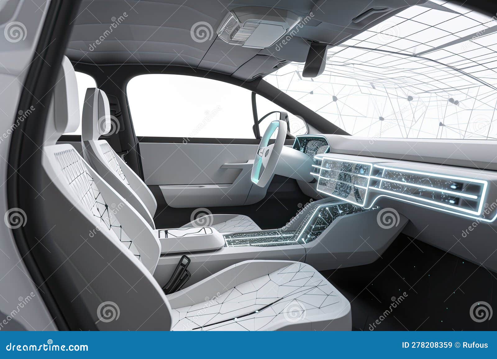 Inside Electric Car.3d Render and Illustration Stock Illustration ...
