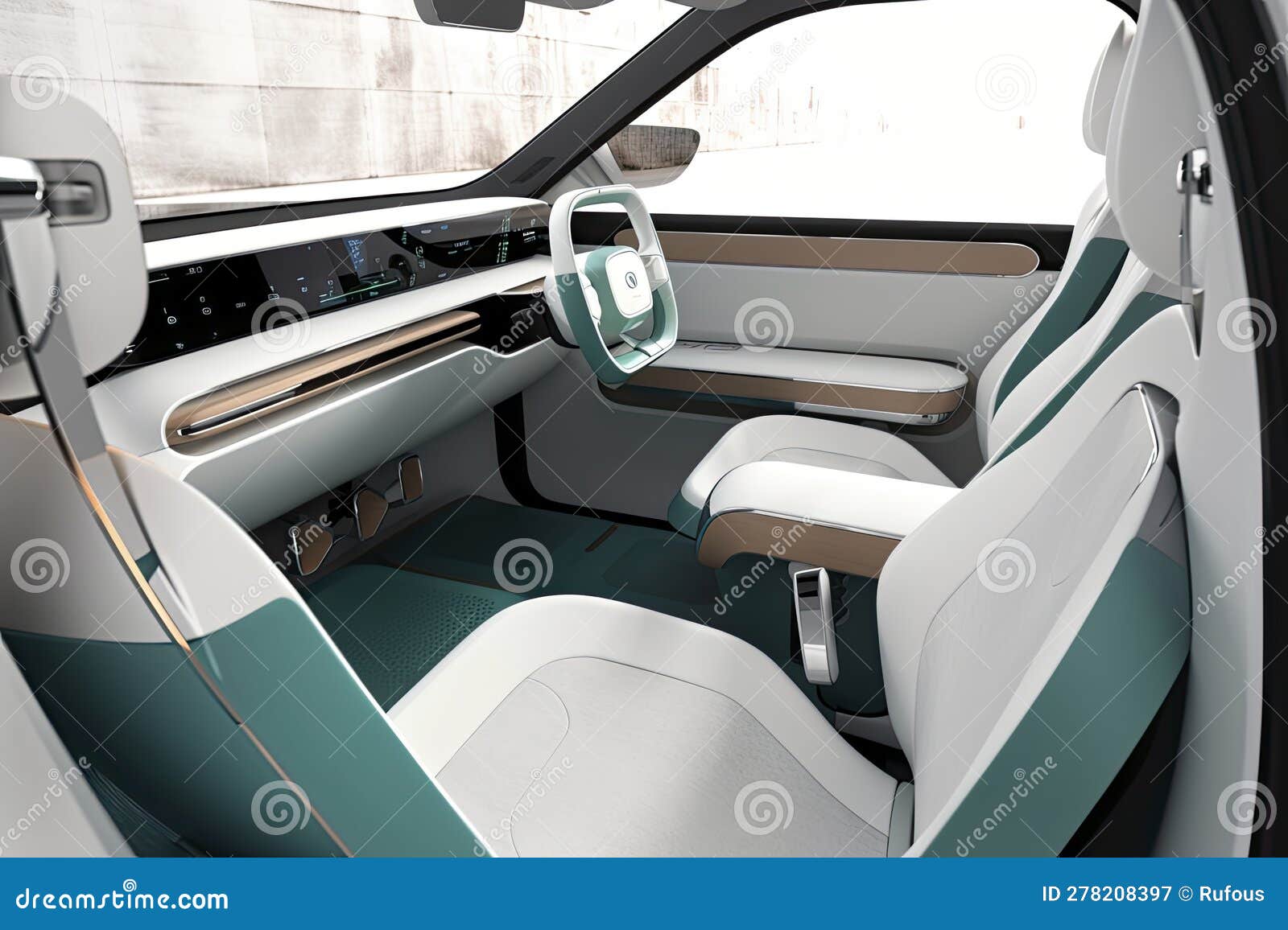 Inside Electric Car.3d Render and Illustration Stock Illustration ...