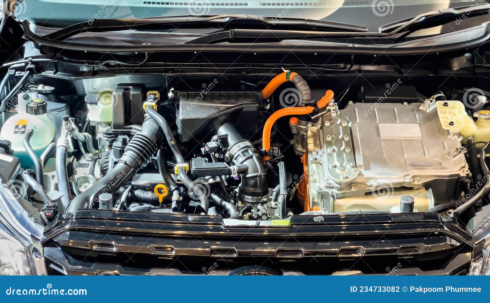 Inside the Electric Car Engine is a New Technology Stock Photo - Image ...