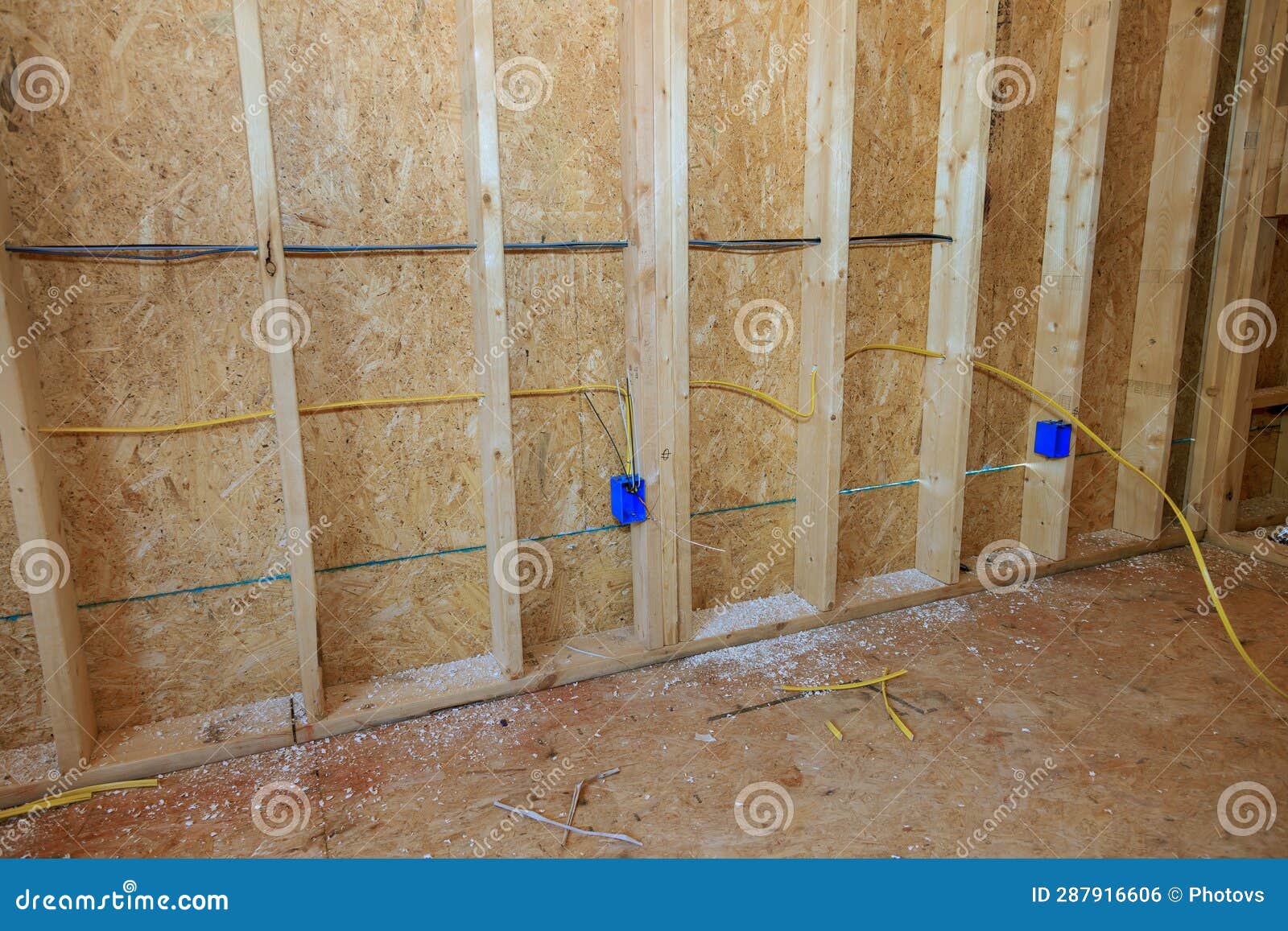 Inside Electrical Box Wiring in a New Home Under Construction Stock ...