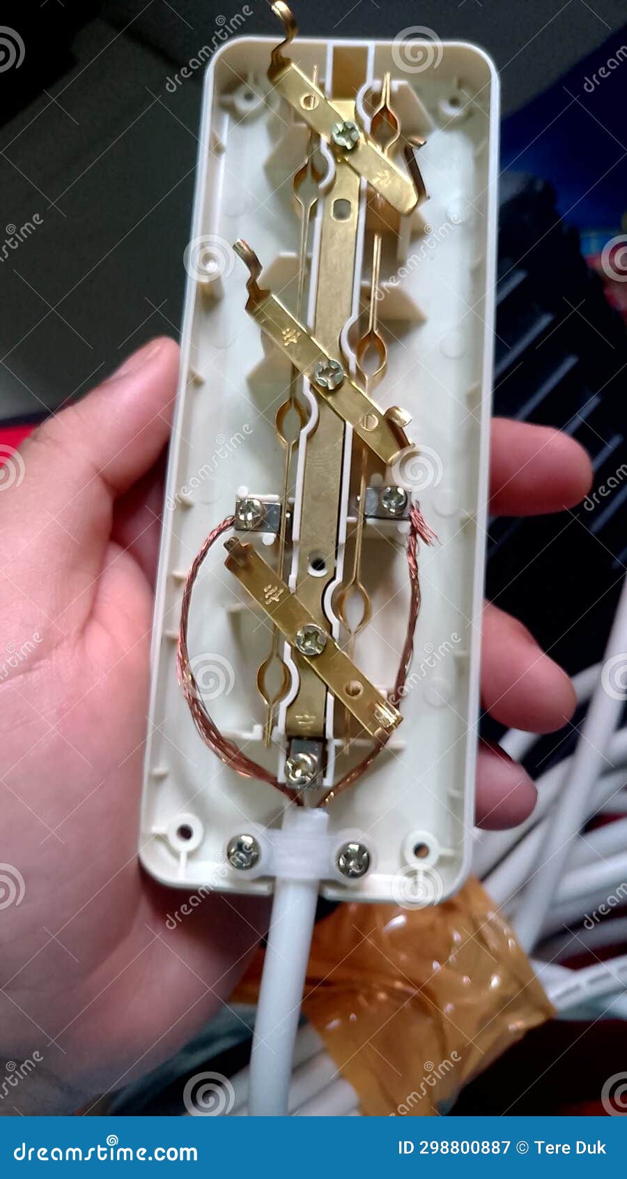 Inside of the Electrical Components for the Socket and Its Cable Stock ...