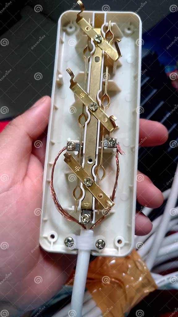 Inside of the Electrical Components for the Socket and Its Cable Stock ...