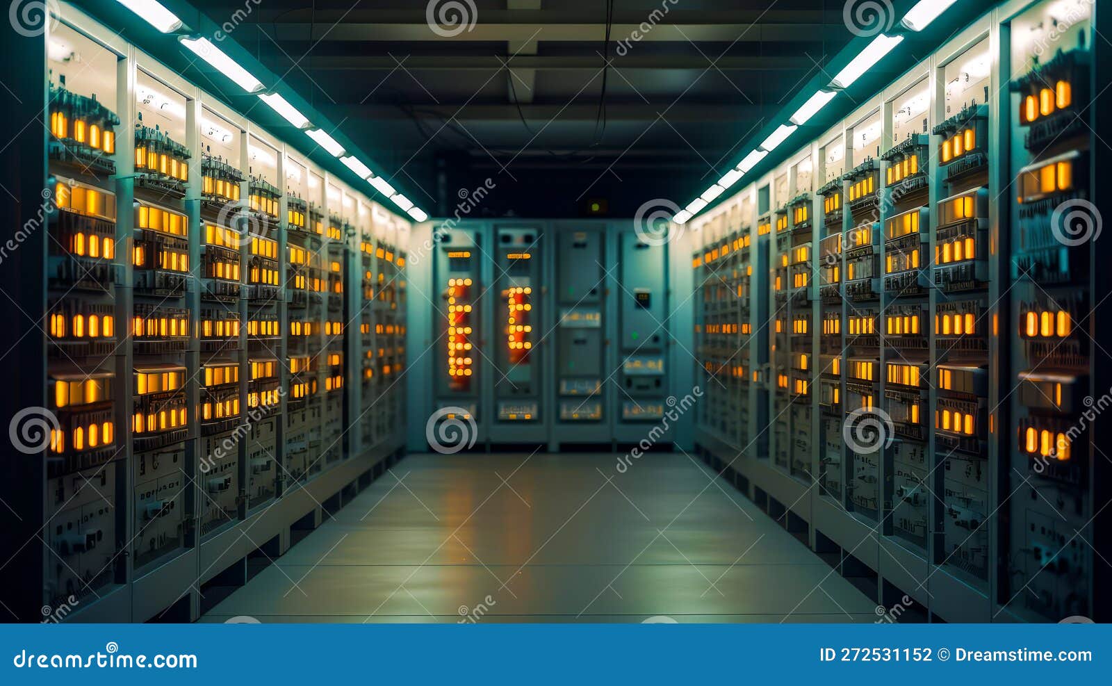 The Inside of an Electrical Room with Many Lights. Generative AI Stock ...