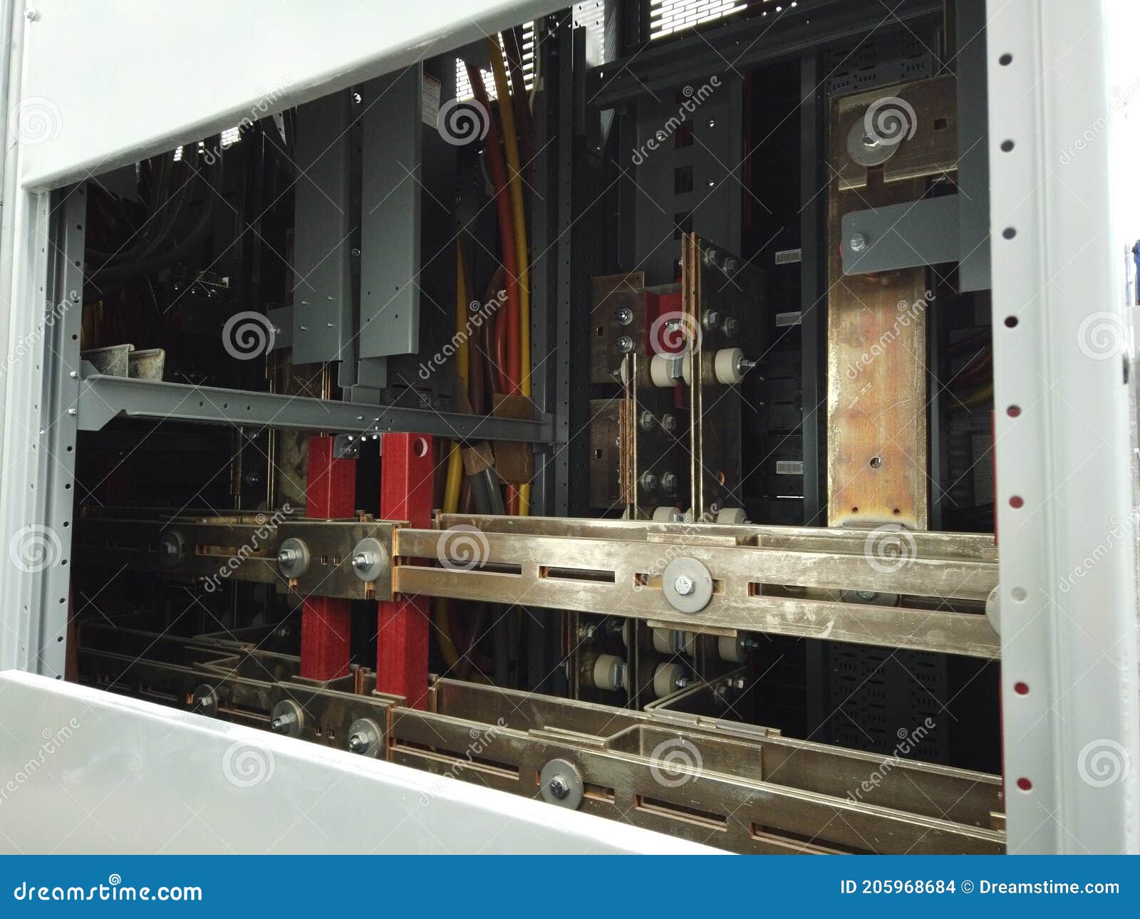 Inside of Electrical Switchgear Stock Photo - Image of buss, lighting ...