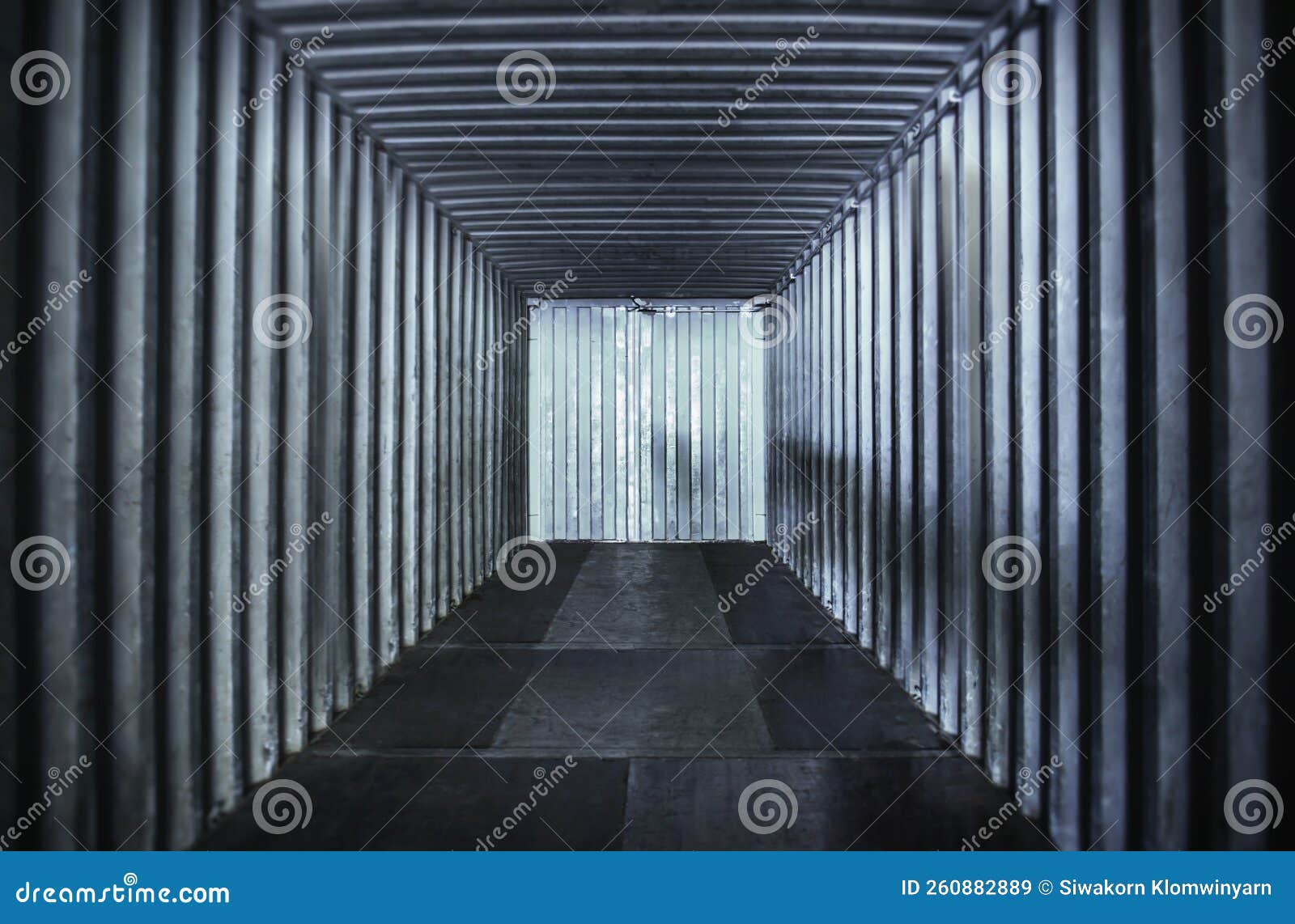 Inside of an Empty Cargo Container. Shipping Freight Truck Transport ...