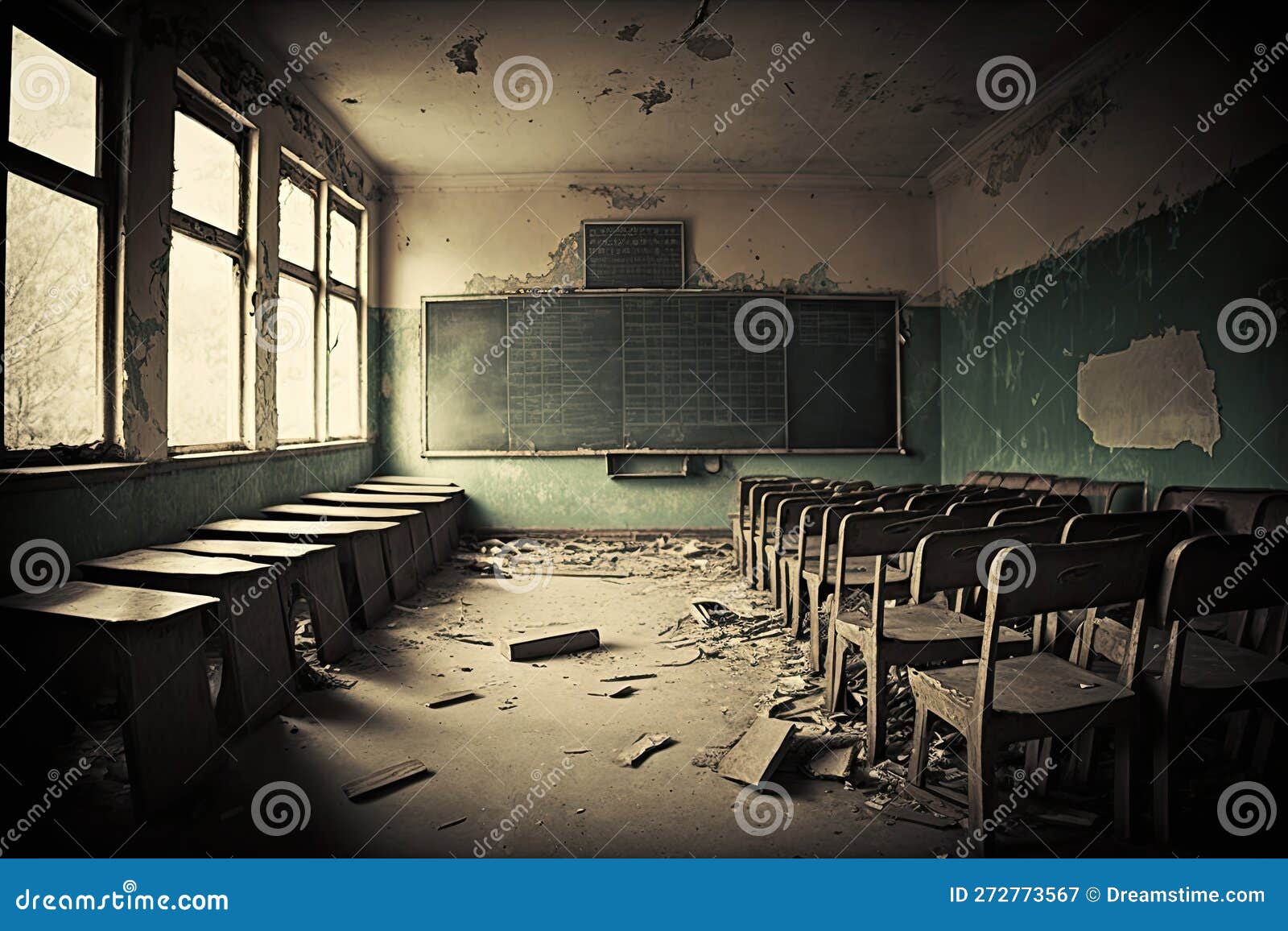 Empty classroom stock illustration. Illustration of learning - 272773567