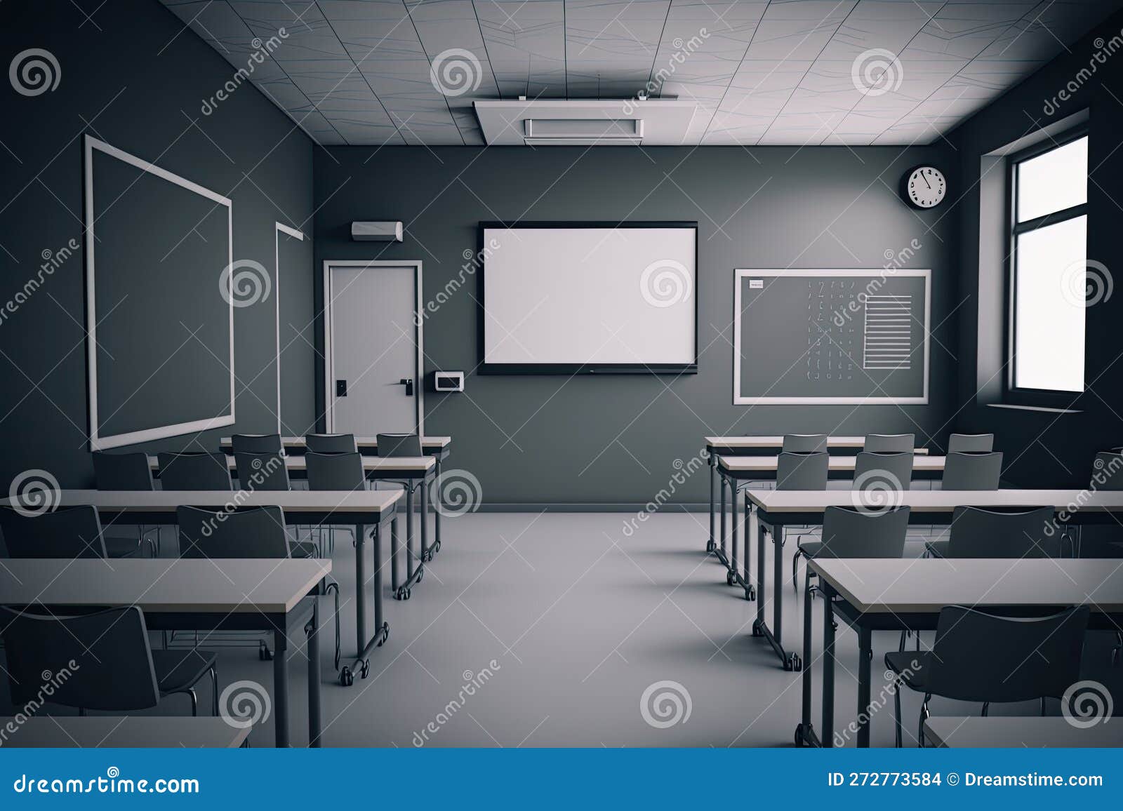 Empty classroom stock illustration. Illustration of school - 272773584