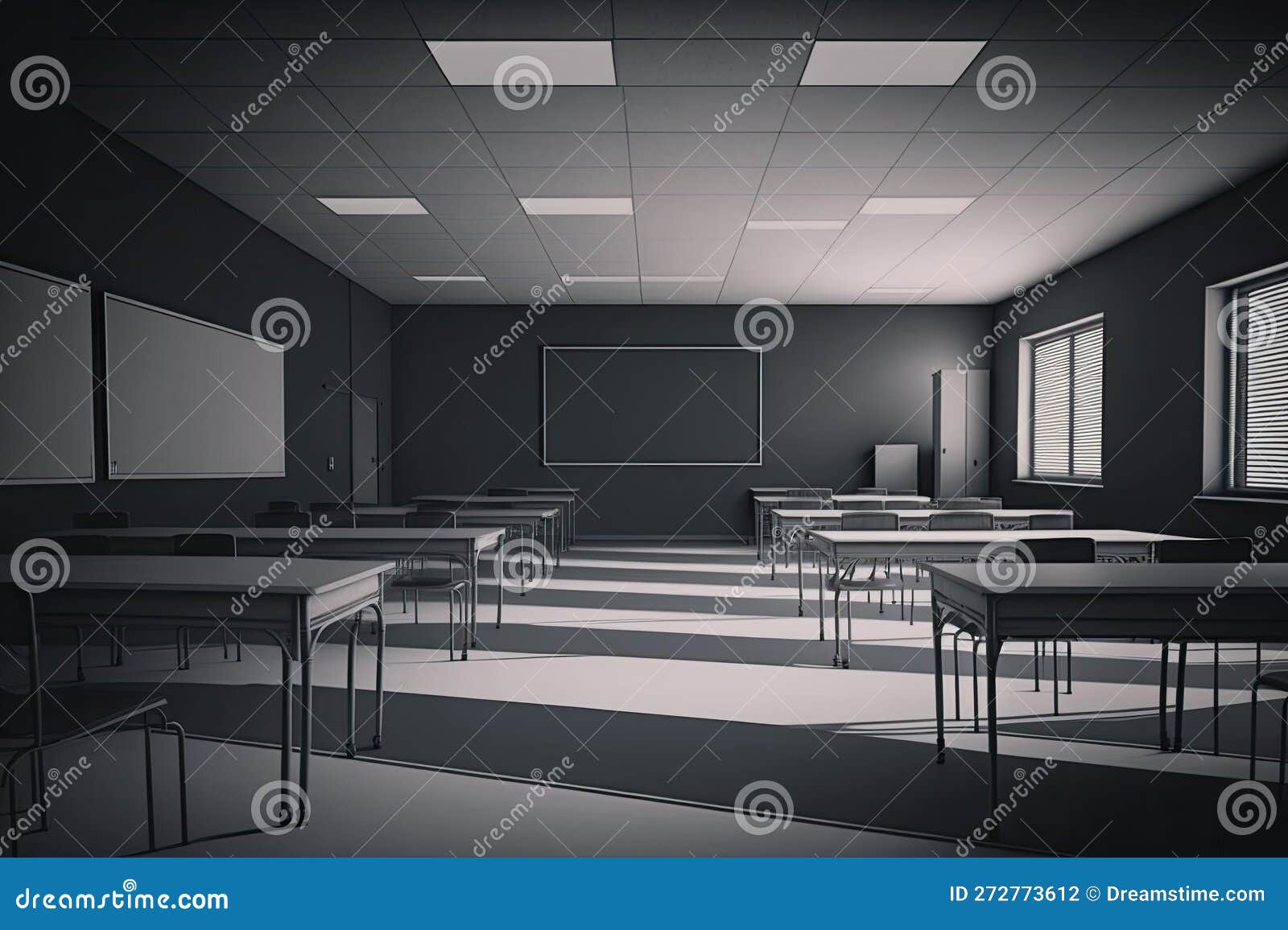 Empty classroom stock illustration. Illustration of school - 272773612