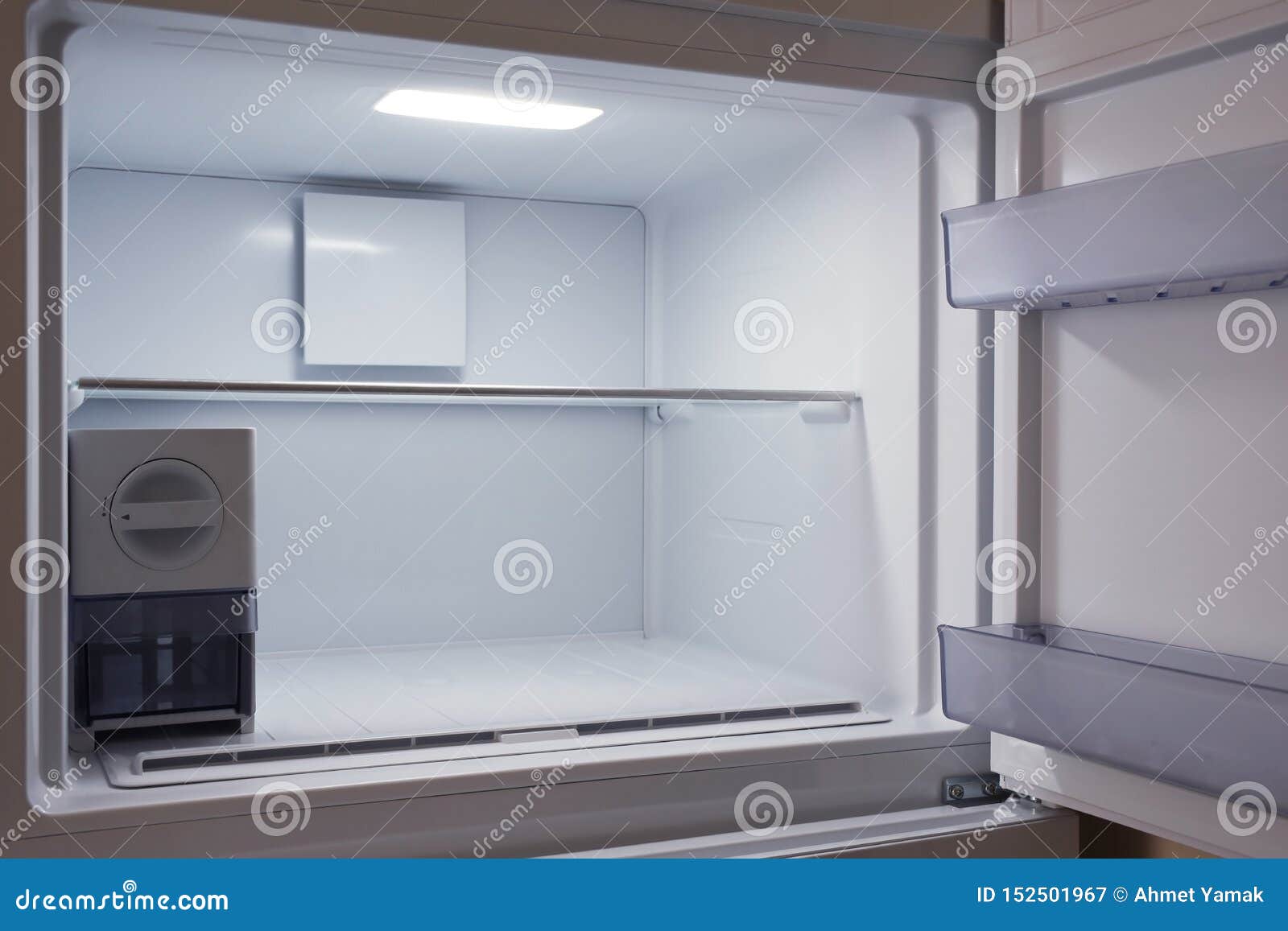 Inside of Empty and Clean Modern Refrigerator, Freezer Stock Image ...
