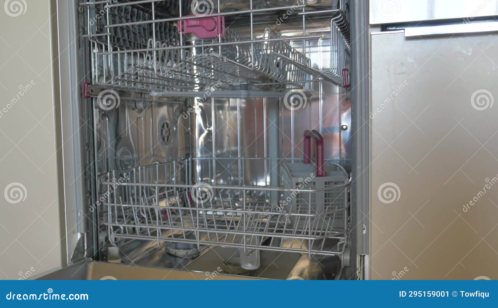 Inside of the Empty Dishwasher. Stock Video - Video of splashing, metal ...