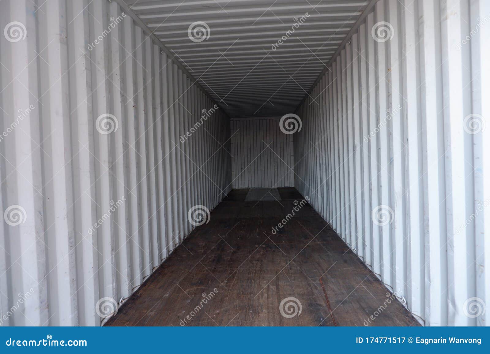 Inside Empty Dry High Cube Container with Wooden Floor Stock Image ...