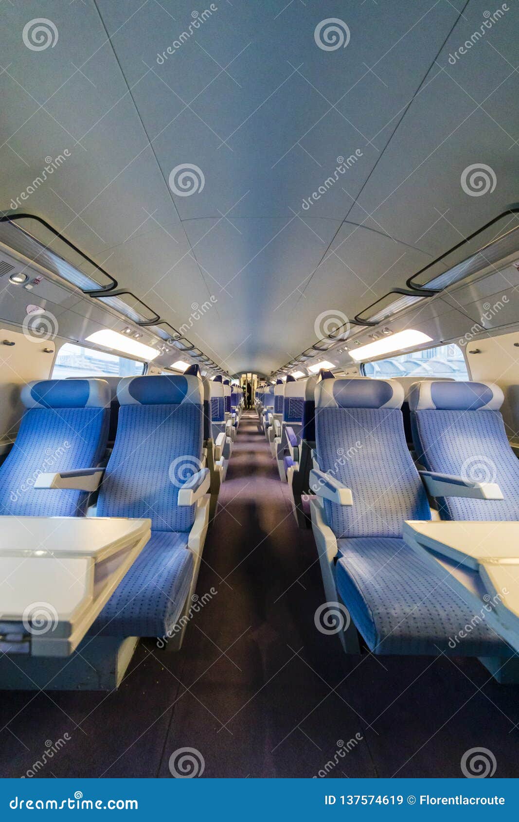 Inside an Empty High Speed Train Stock Image - Image of railroad, lyon ...