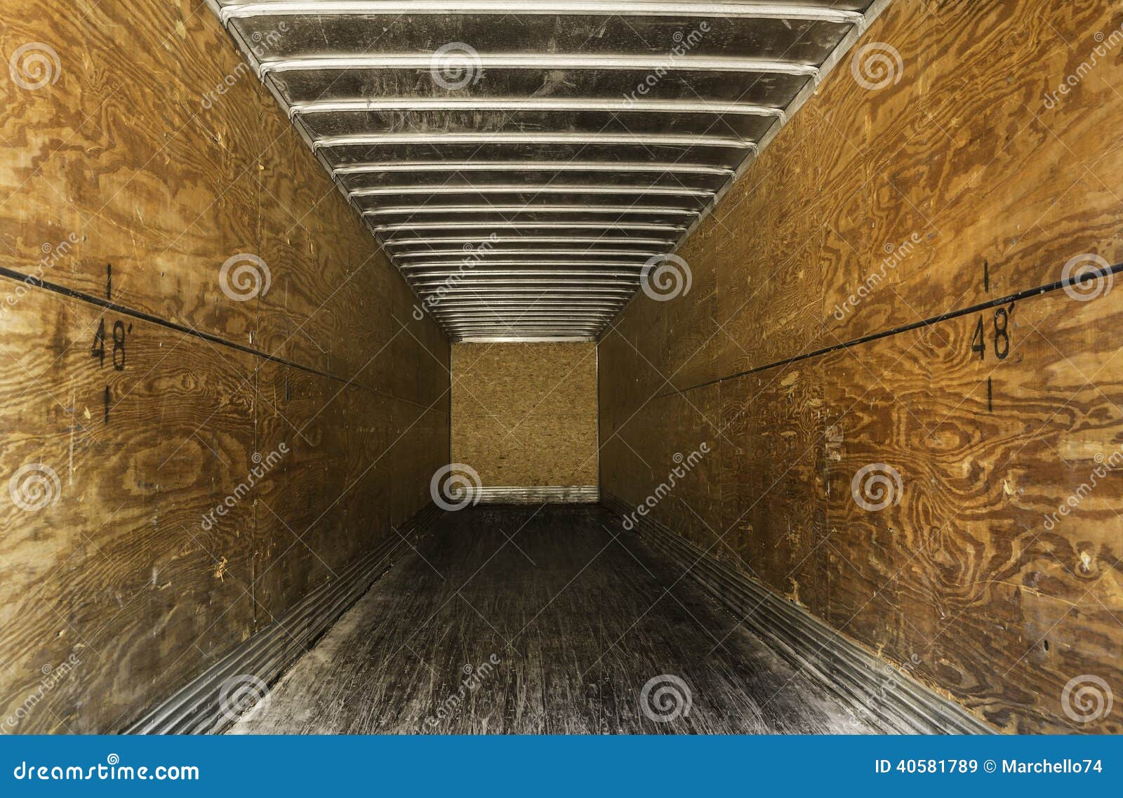 Inside of Empty Old Trailer Stock Image - Image of heavy, truck: 40581789