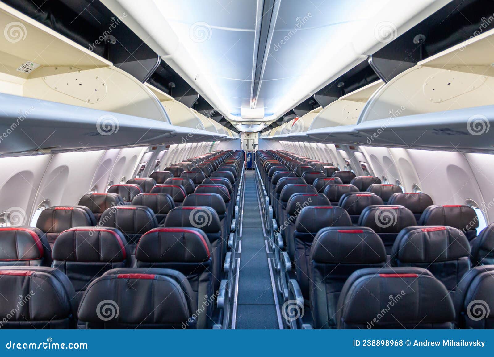 Inside Empty Passenger Airplane Cabin Stock Photo - Image of tourism ...