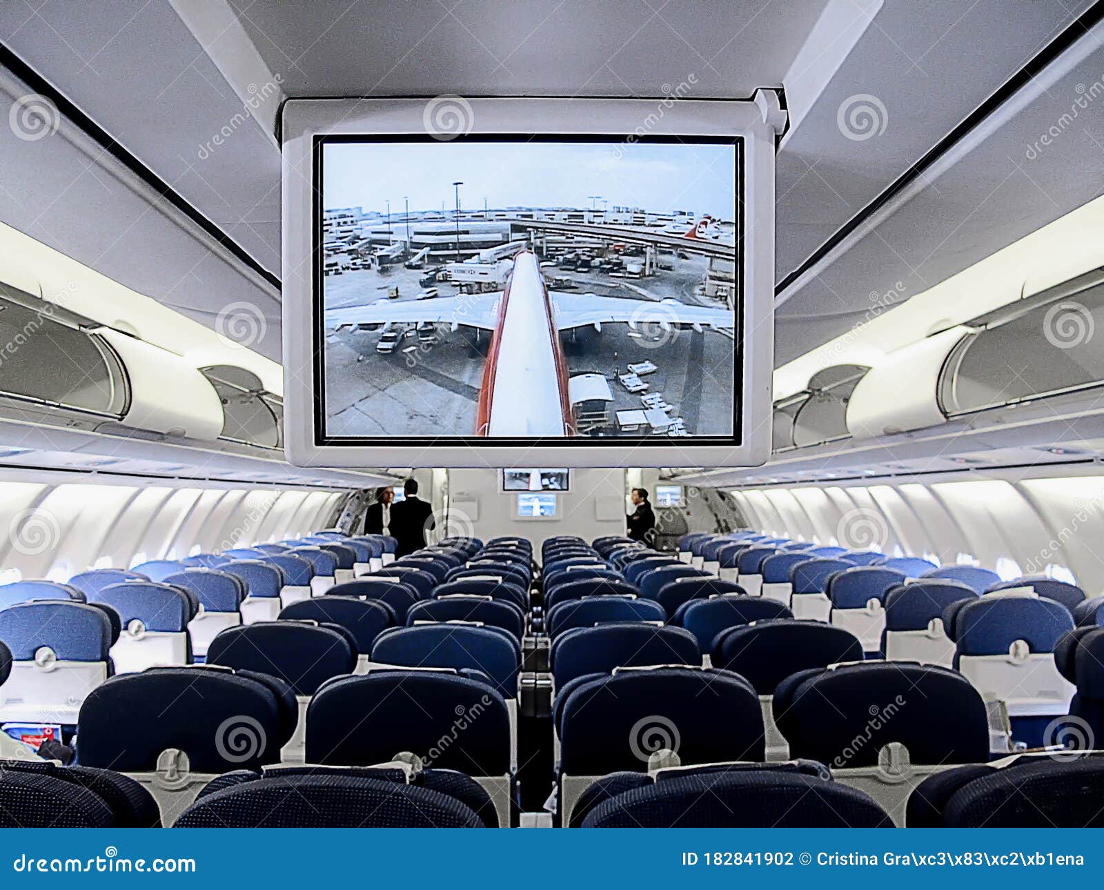 Inside a Empty Passenger Cabin on the Plane Stock Photo - Image of ...