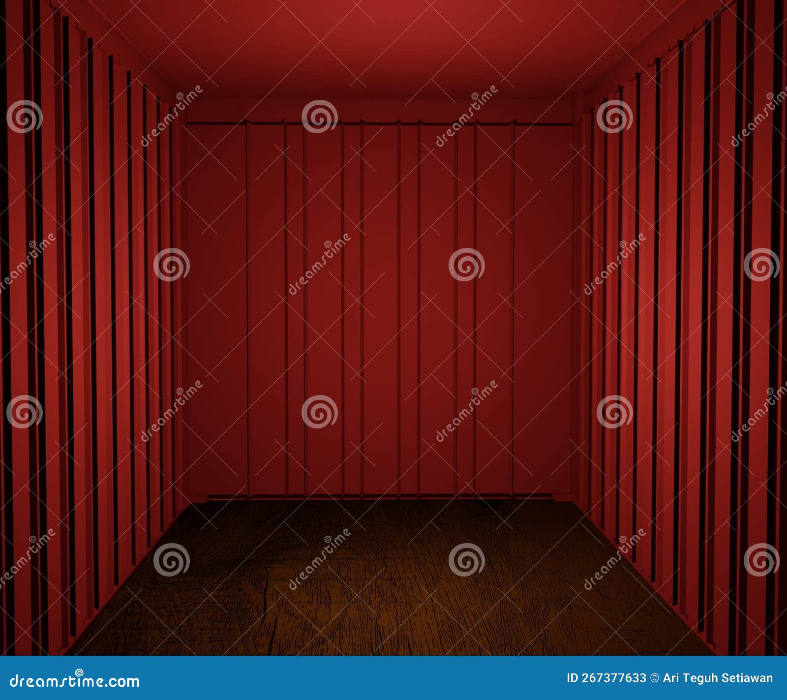 Inside of Empty Red Freight Container Background Stock Illustration ...