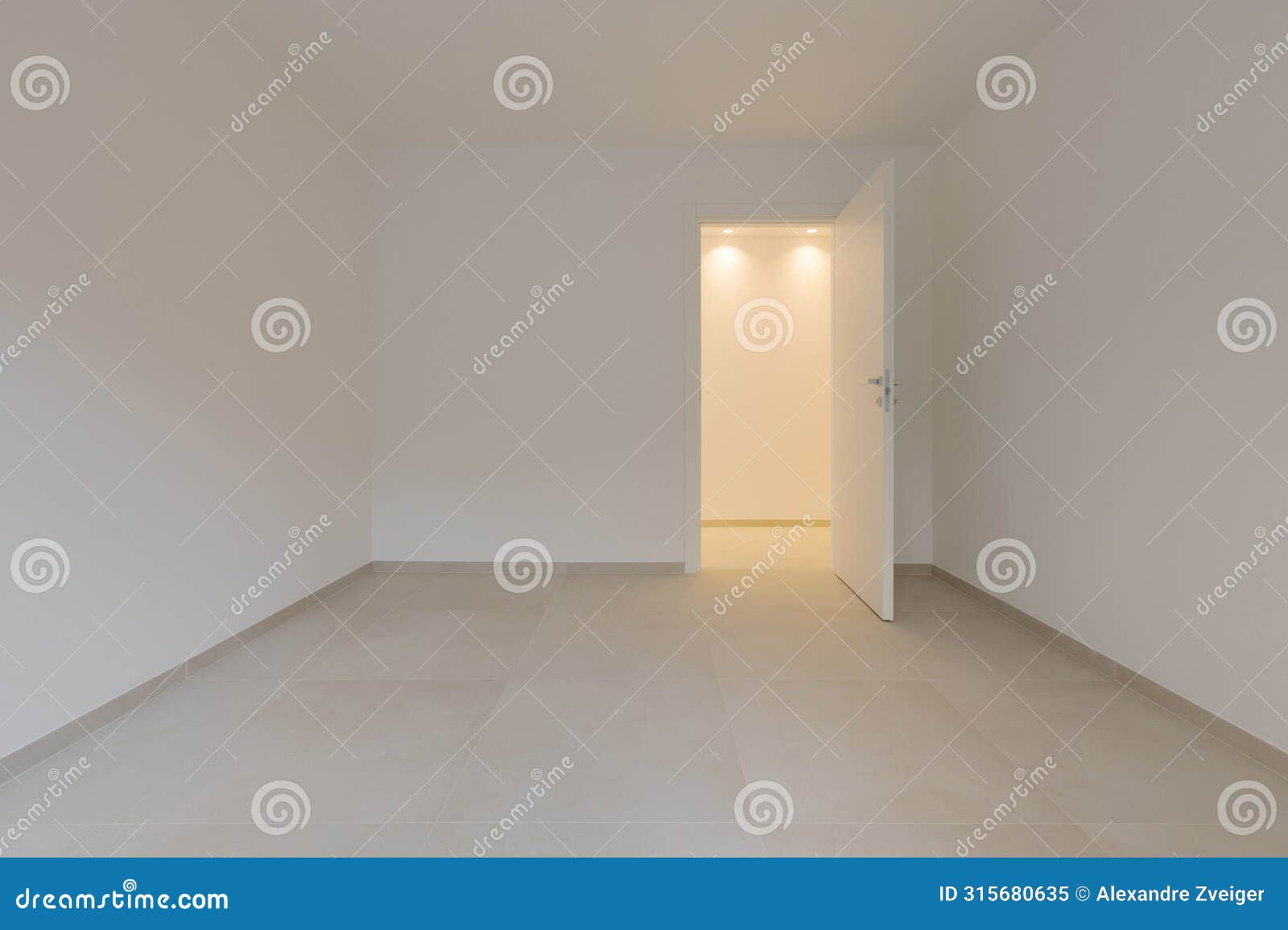 Inside an Empty Room and To the Right a Door Leading To the Corridor ...