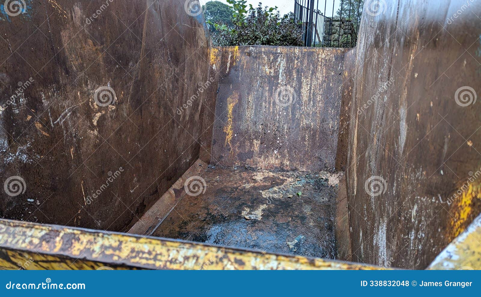 The Inside of an Empty Skip Recycling Bin Dumpster Stock Photo - Image ...