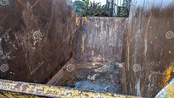 The Inside of an Empty Skip Recycling Bin Dumpster Stock Photo - Image ...