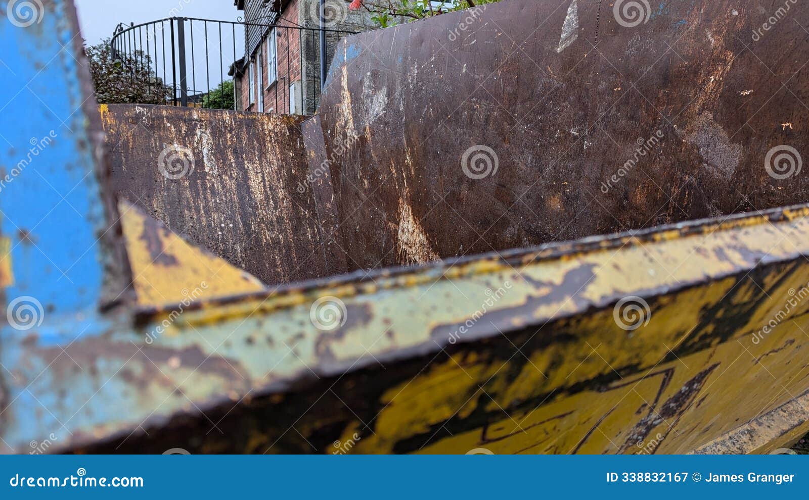 The Inside of an Empty Skip Recycling Container Bin Dumpster Stock ...