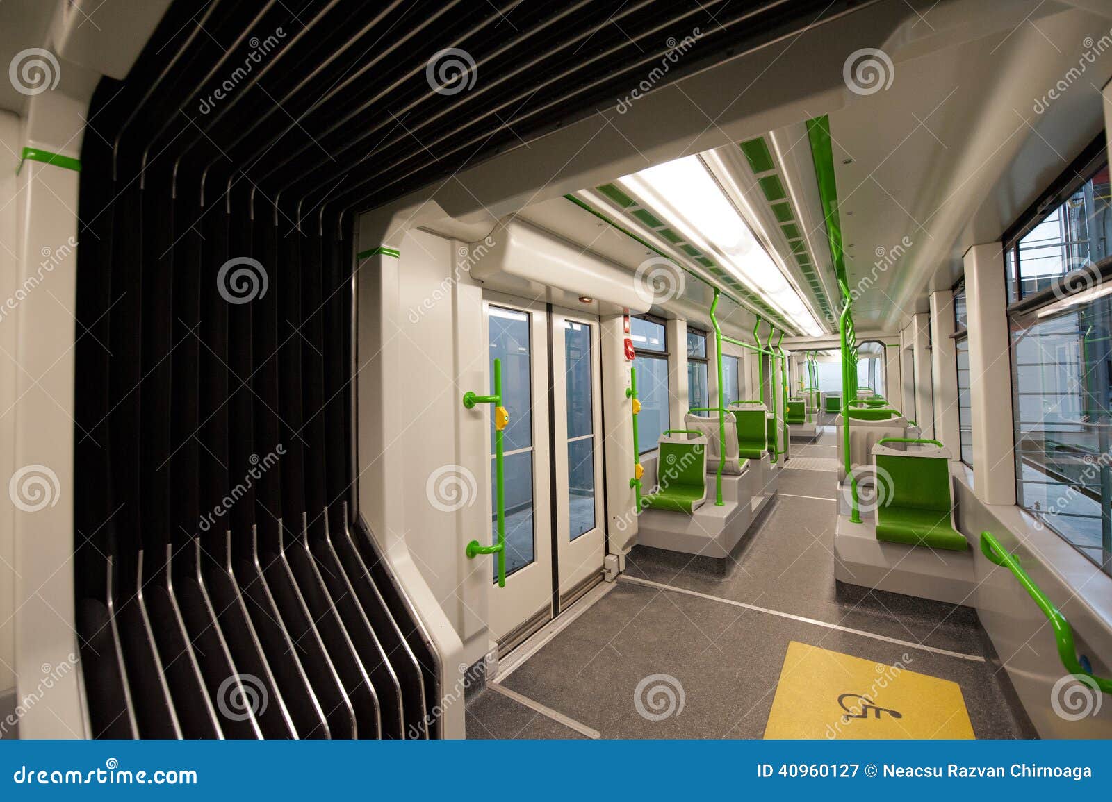 Inside a empty subway car stock image. Image of express - 40960127