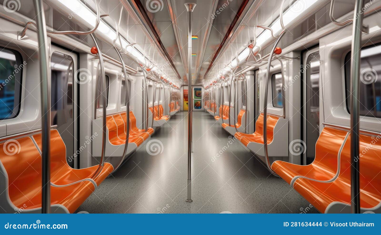 Inside Empty Subway Car, Empty Metro Train Stock Illustration ...