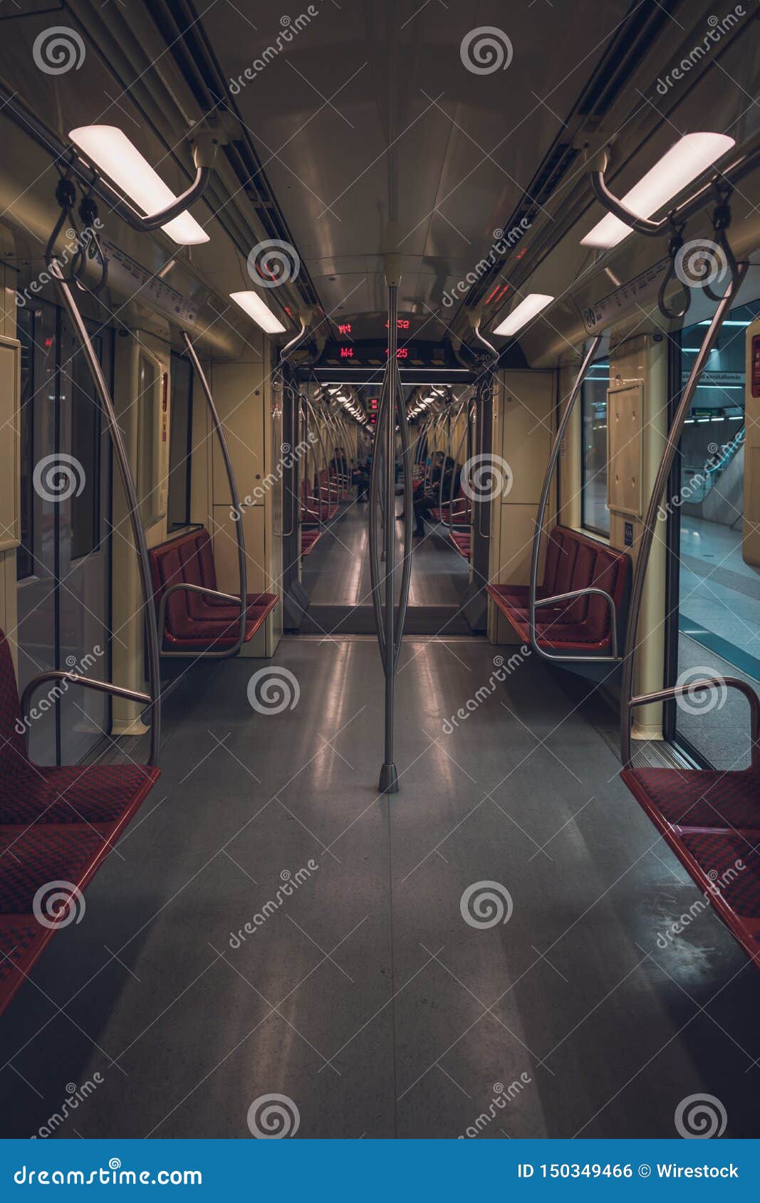 Inside of an Empty Subway Train Stock Photo - Image of commuter, cabin ...