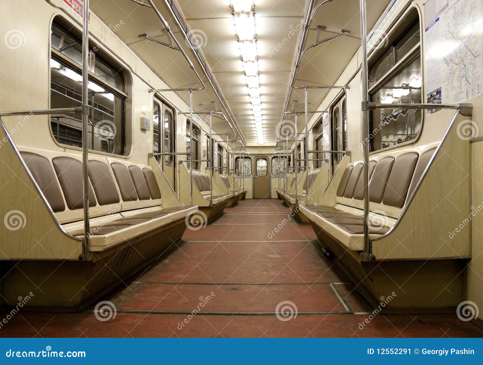 Inside of Empty Train in Moscow Metro Stock Image - Image of commuter ...