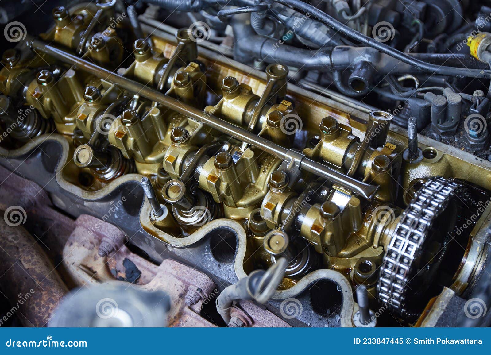 Inside of Engine, Car Engine Under Repair Stock Image - Image of metal ...