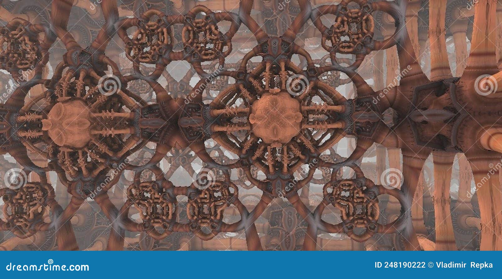 Inside the Engine -3D Rendered Virtual Scene Artwork Stock Illustration ...