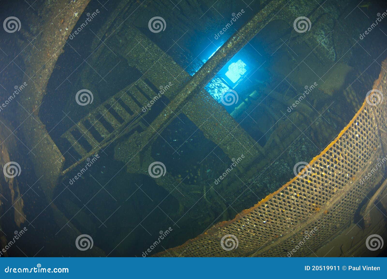 Inside the Engine Room of a Large Shipwreck Stock Image - Image of ...
