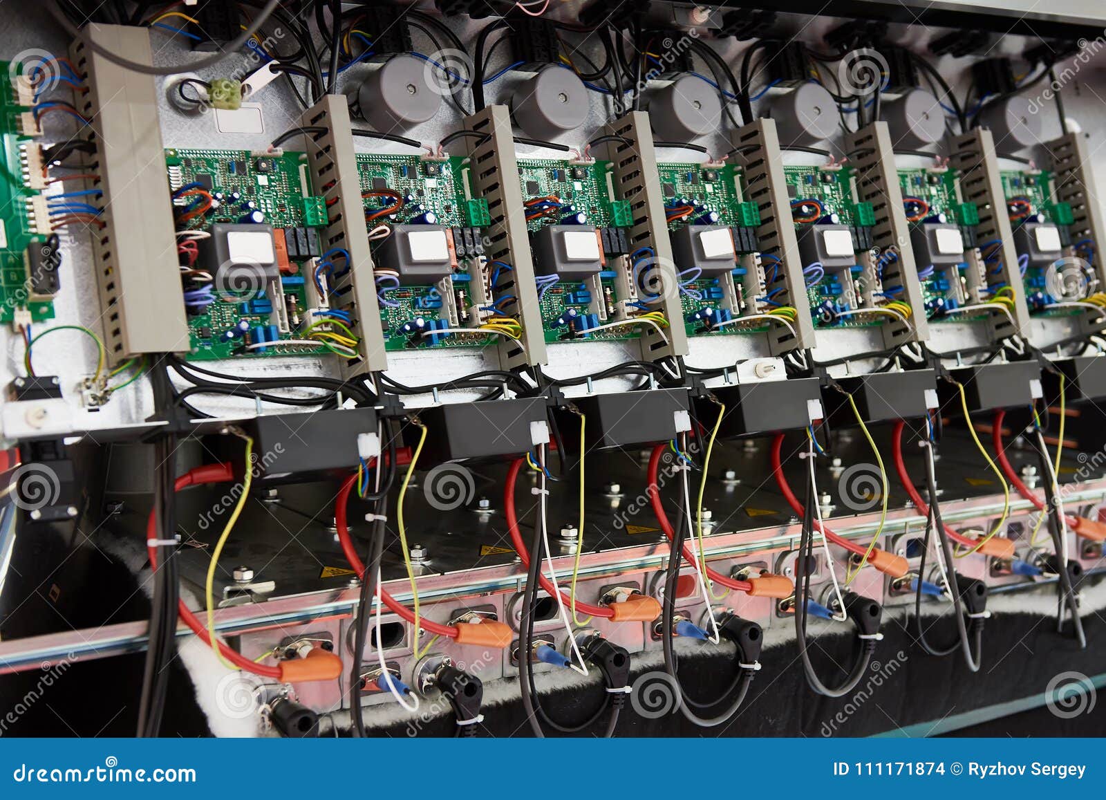 Inside Equipment With Electronic Circuits Stock Photo - Image of ...