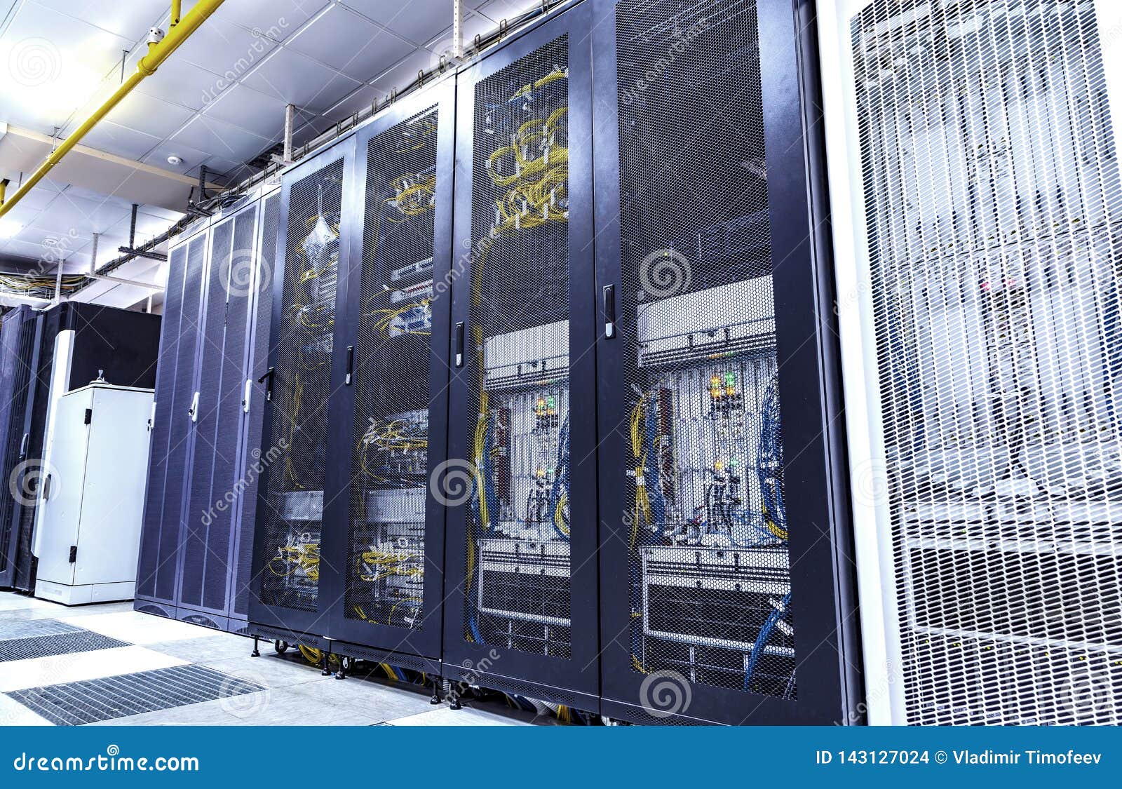 Inside of the Equipment for Mobile Communication in Modern Data Center ...