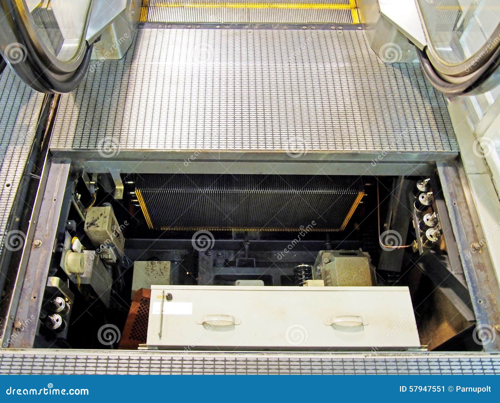 Inside Escalator stock image. Image of moving, stairs - 57947551
